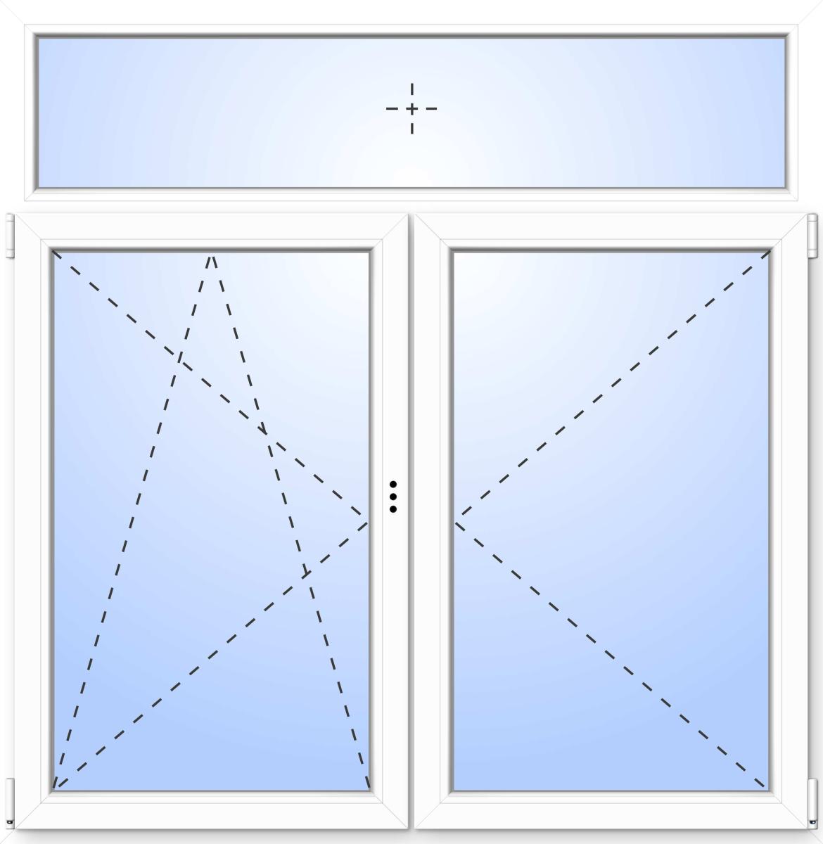 PVC Doppelfenster "DAVID" 2-fach verglast mit Oberlicht symmetrisch ...